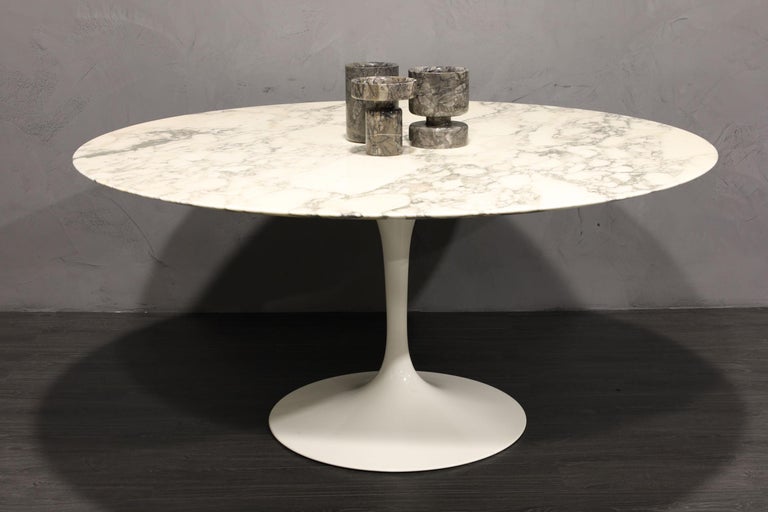 Eero Saarinen for Knoll 60" Tulip Table in Arabescato Marble For Sale ...