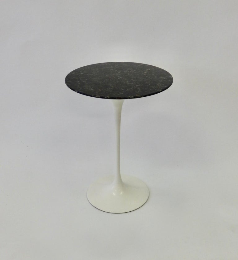 Eero Saarinen for Knoll Custom Black Stone Top on Early Tulip Table ...