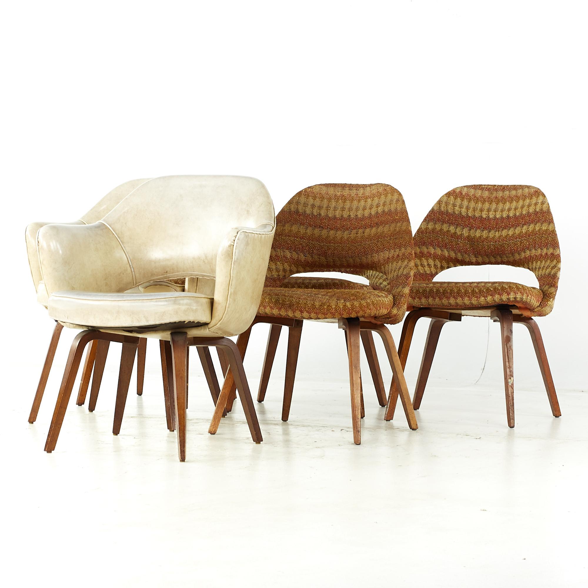 Eero Saarinen for Knoll Mid Century Bentwood Executive Dining Chairs ...