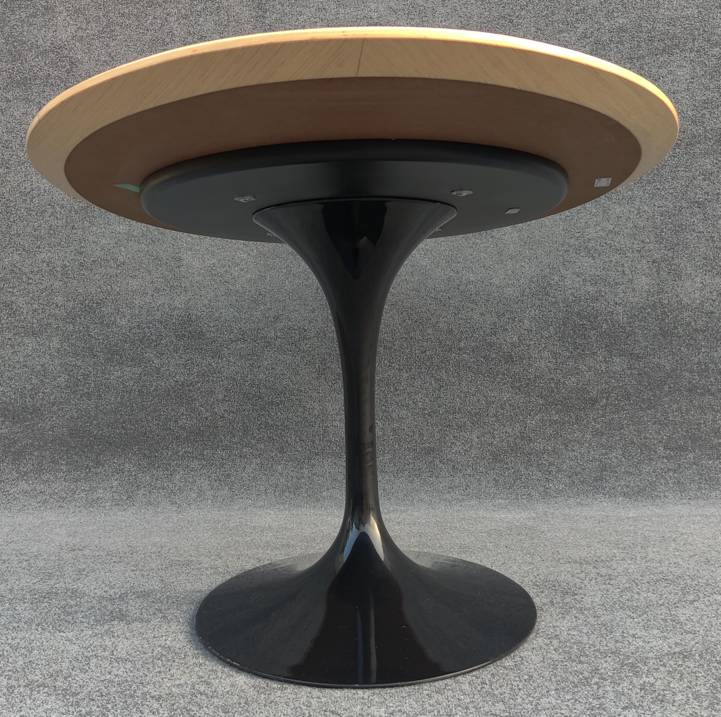 Eero Saarinen Knoll Oval Tulip Dining Table 66x38" Blond Wood Top Black ...