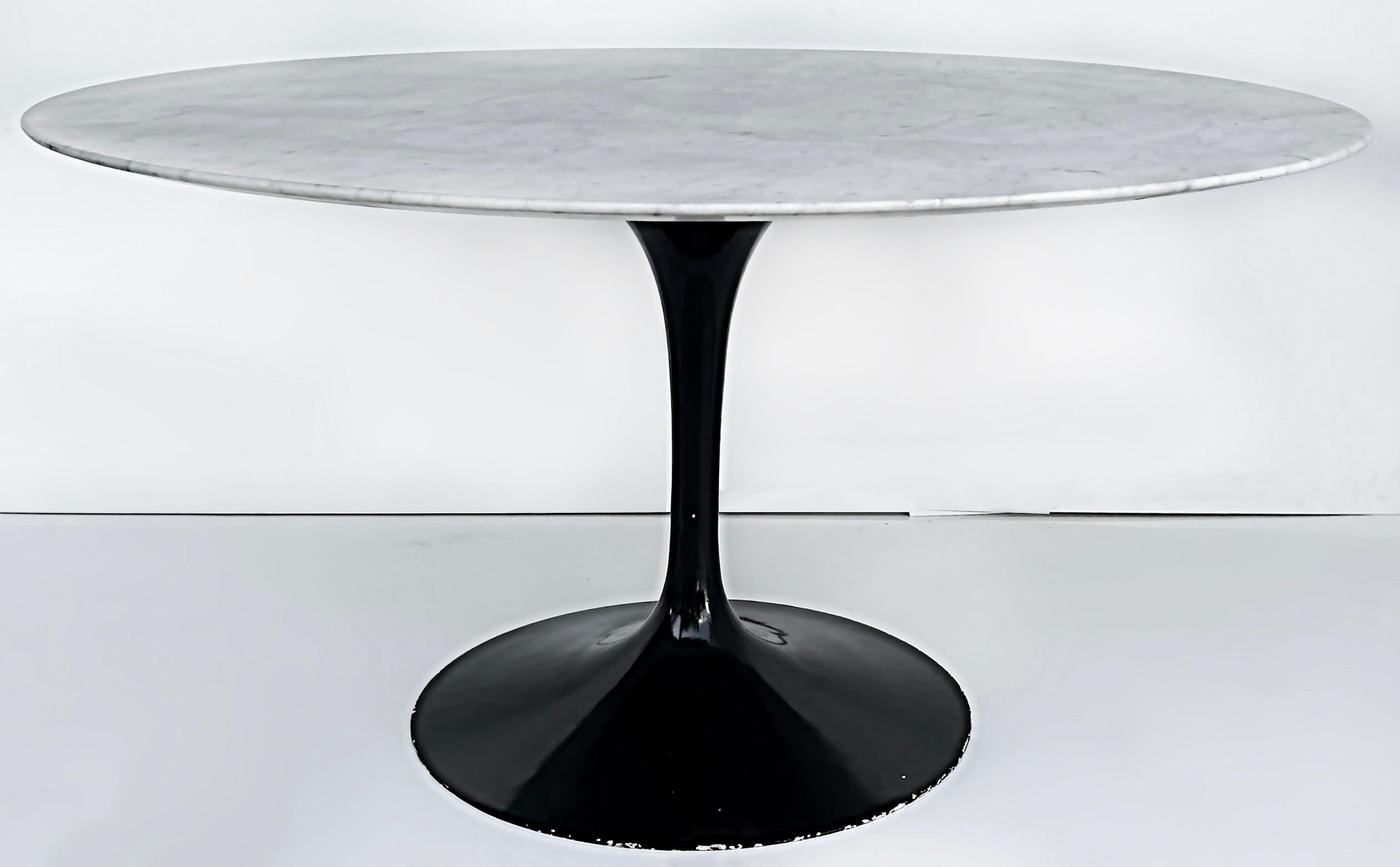 Eero Saarinen Knoll Round Italian Marble Top Tulip Table with Metal ...