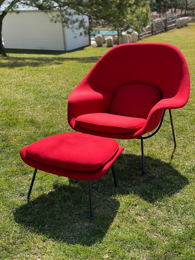Eero Saarinen Mid-Century Womb Chair and Ottoman by Knoll For Sale at ...