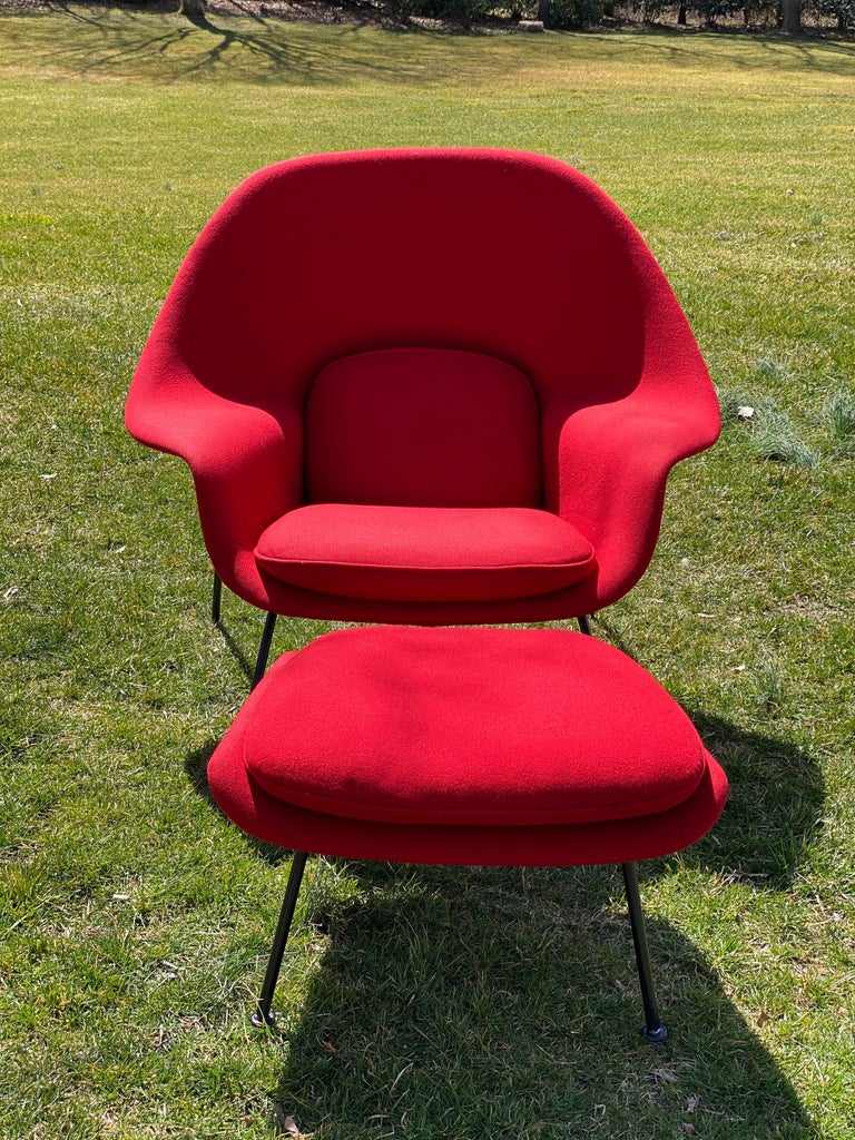 Eero Saarinen Mid-Century Womb Chair and Ottoman by Knoll For Sale at ...