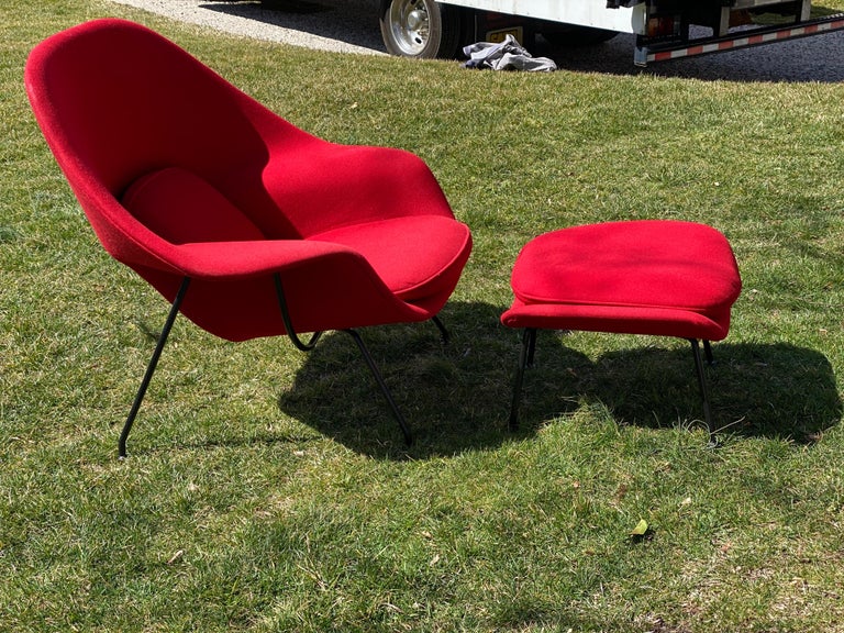 Eero Saarinen Mid-Century Womb Chair and Ottoman by Knoll For Sale at ...