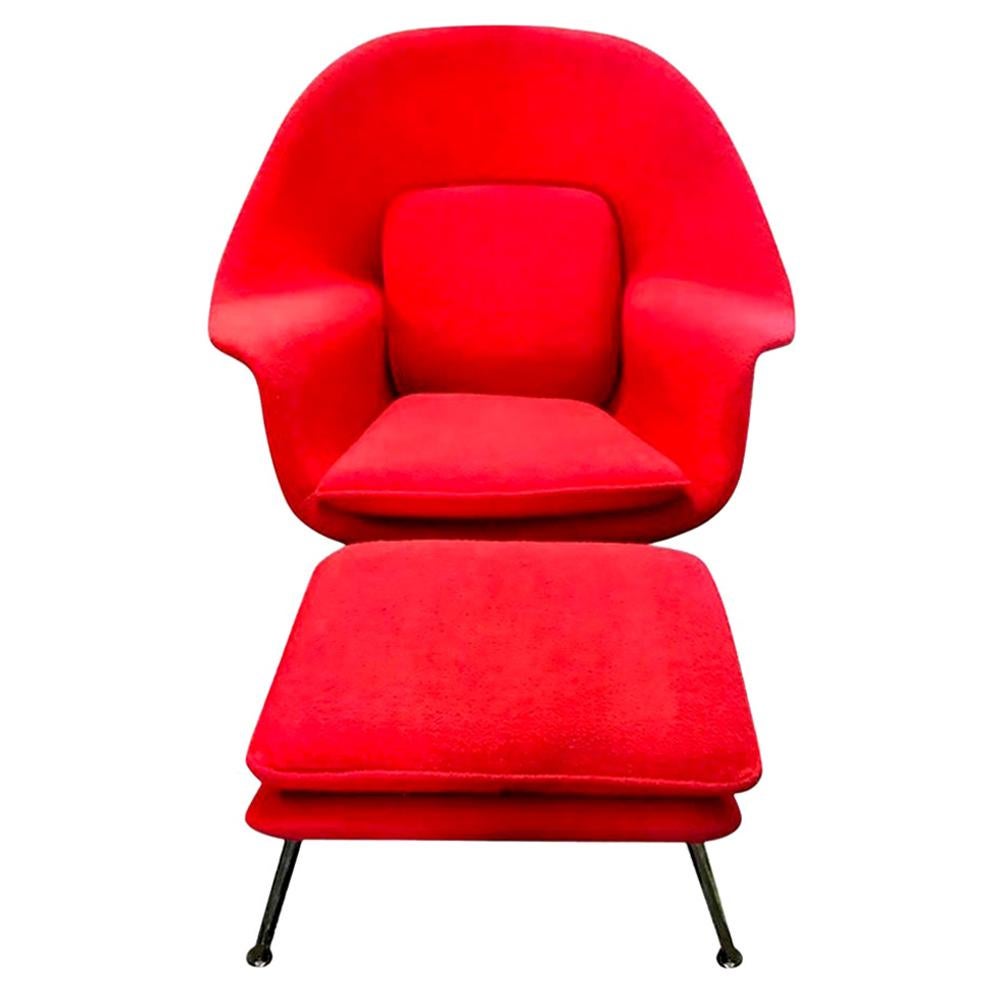 Original Eero Saarinen Womb Chair and Foot Stool, Knoll circa 1970 at ...