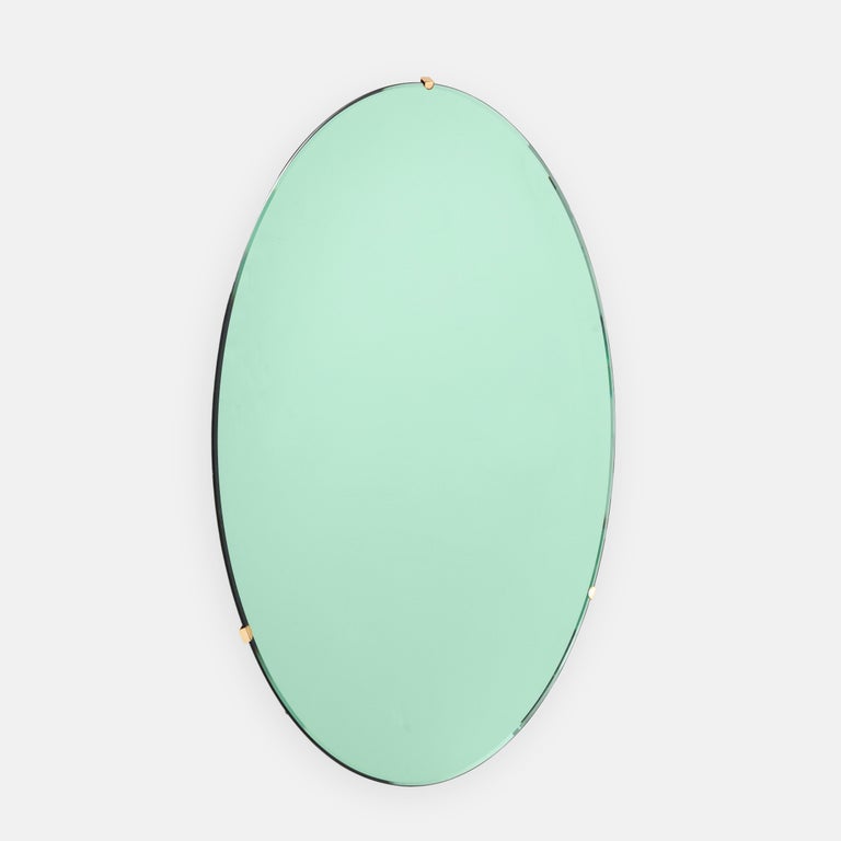 Effetto Vetro Contemporary Custom Sculptural Round Green Concave Mirror ...