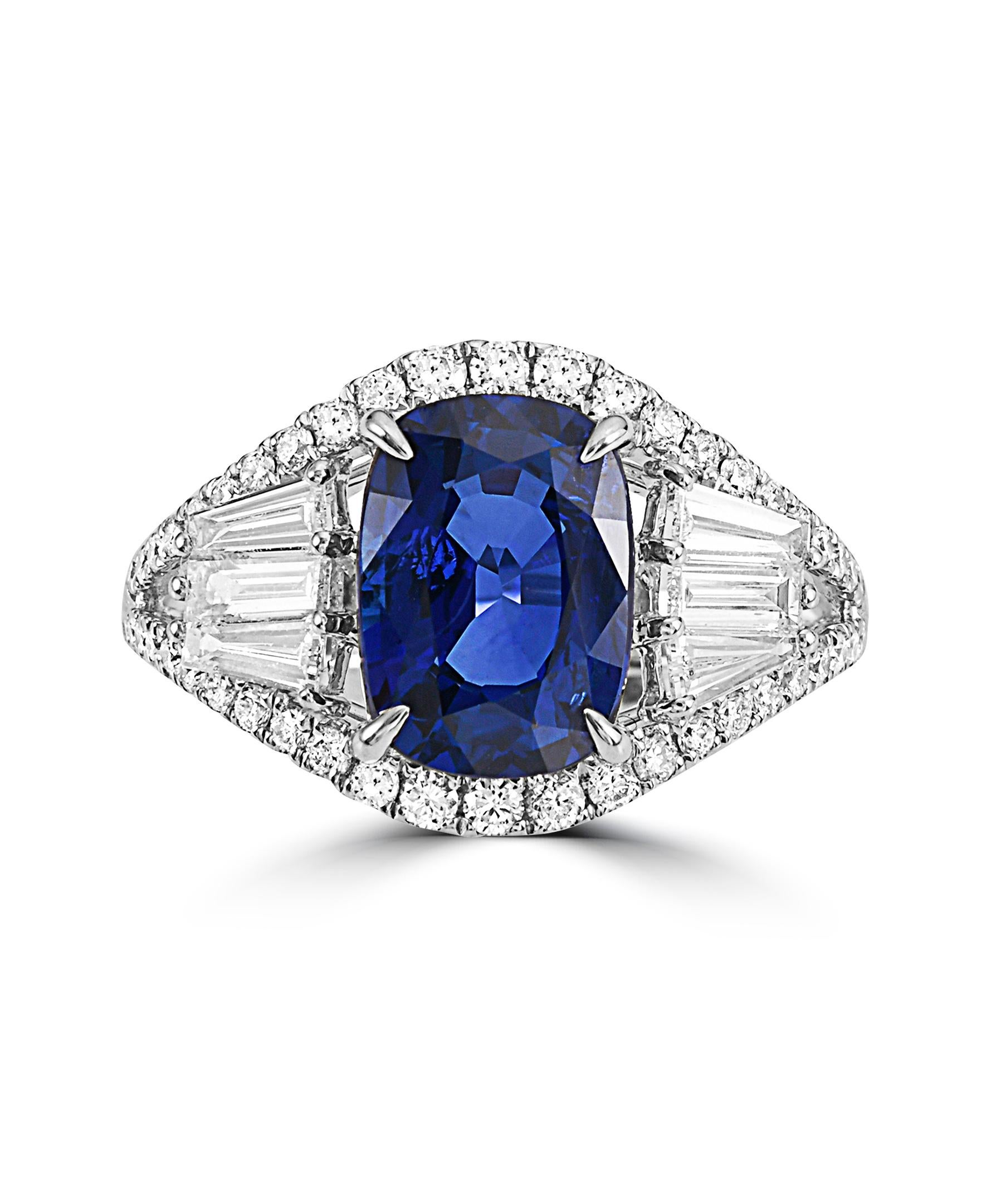 Effy Hematian 18 Karat White Gold Diamond and Sapphire Ring For Sale at ...