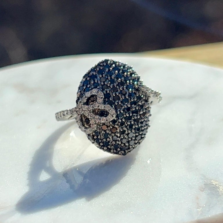 Effy BH Black and White Diamond Ring in 14k Gold For Sale at 1stDibs