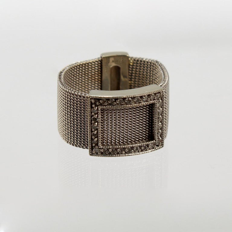 Effy Bita Mesh Band 14 Karat Gold and Diamond Ring For Sale at 1stDibs ...