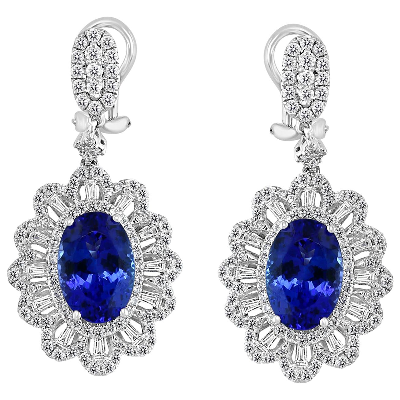 Effy Hematian 18 Karat White Gold Diamond and Tanzanite Victorian Drop ...