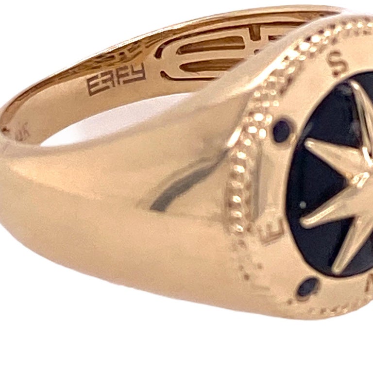 Effy Men's Compass Ring Onyx 14 Karat Yellow Gold at 1stDibs | effy men ...