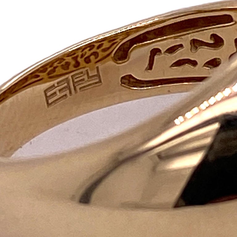 Effy Men's Diamond 14 Karat Yellow Gold Signet Ring at 1stDibs | mens ...