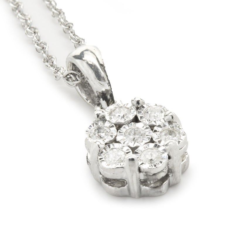 Effy Sterling Silver Diamond Flower Necklace For Sale at 1stDibs