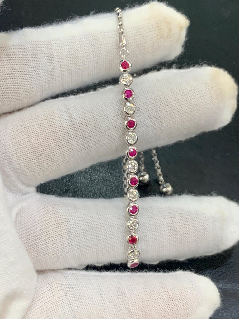 Effy's Diamond and Ruby Line Tennis Bracelet in White Gold Bolo ...