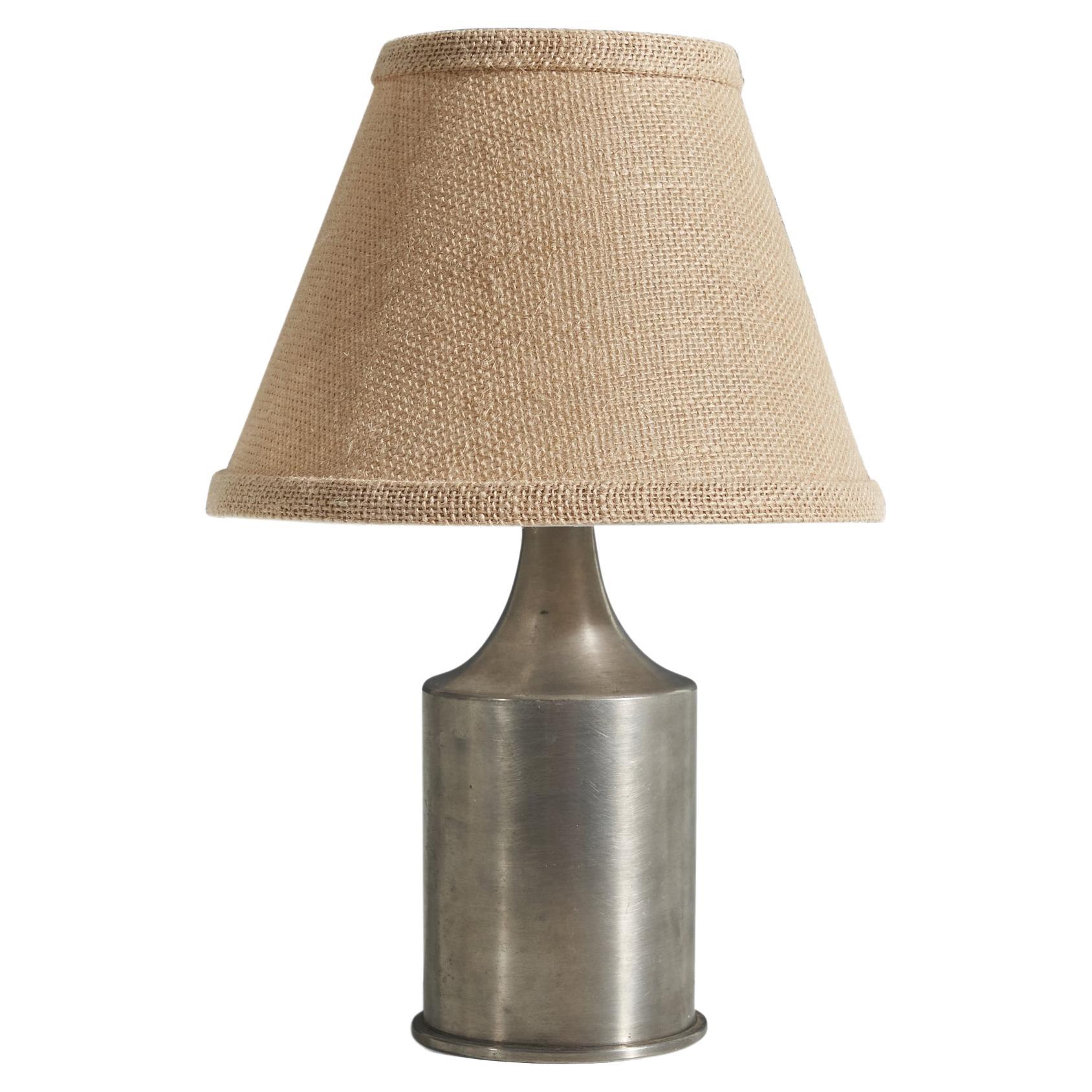 1940s Pewter and Bronze Lion Lamp For Sale at 1stDibs