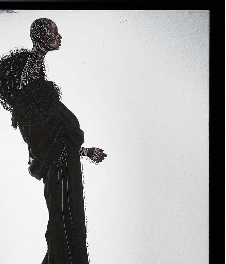 Efren Isaza - Black Rosa, One of a kind artwork canvas intervened by ...