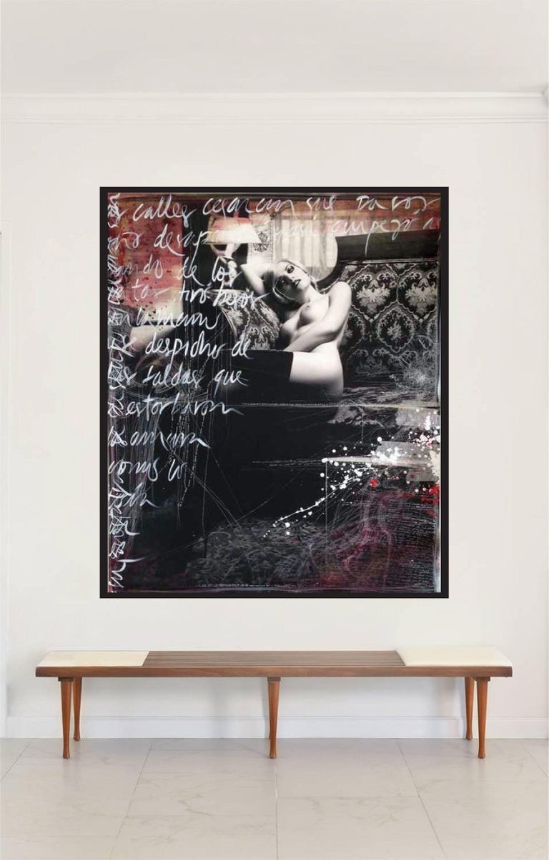 Efren Isaza - M with Stocking. One of a kind artwork intervened by the ...