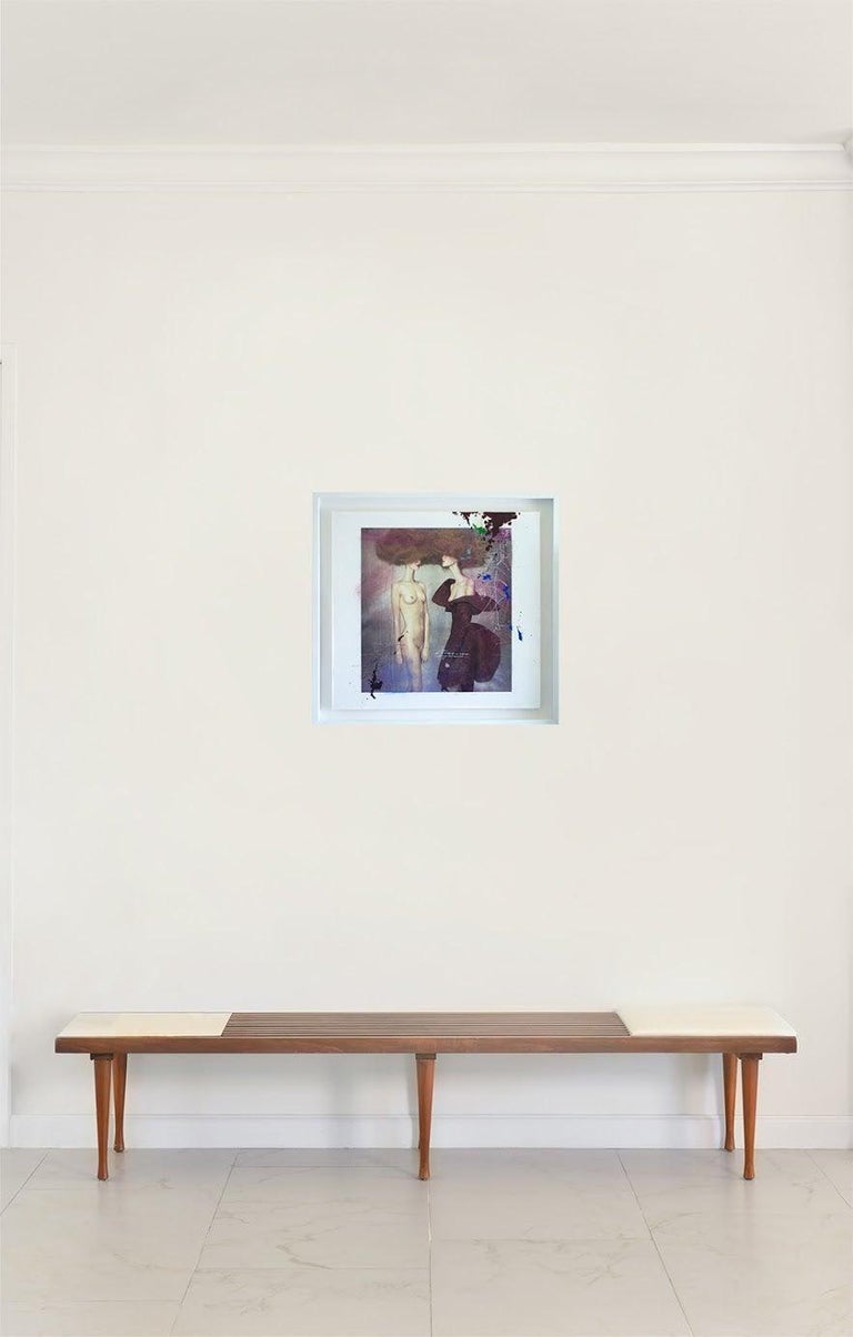 Efren Isaza - Twins with Red Coat. One of a kind artwork intervened by ...