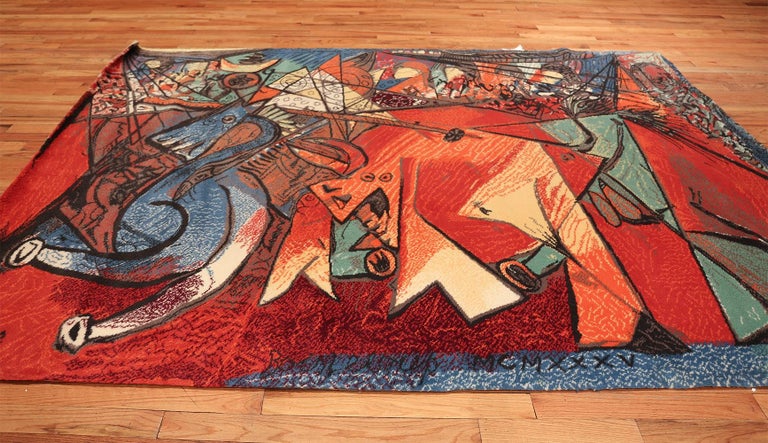 Ege Art Rug After Pablo Picasso, "Running of the Bulls". Size: 8' 2" x ...