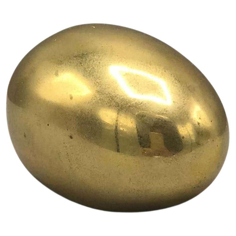 Egg Paperweight in Brass by Carl Aubock For Sale at 1stDibs