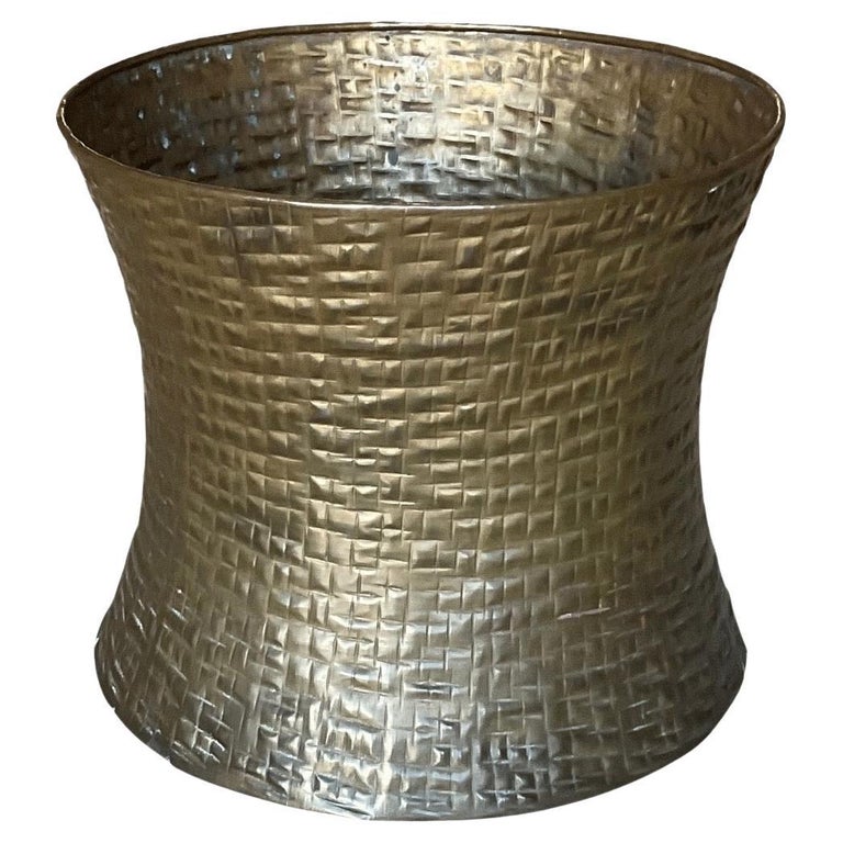 Egidio Casagrande Textured Brass Planter For Sale at 1stDibs