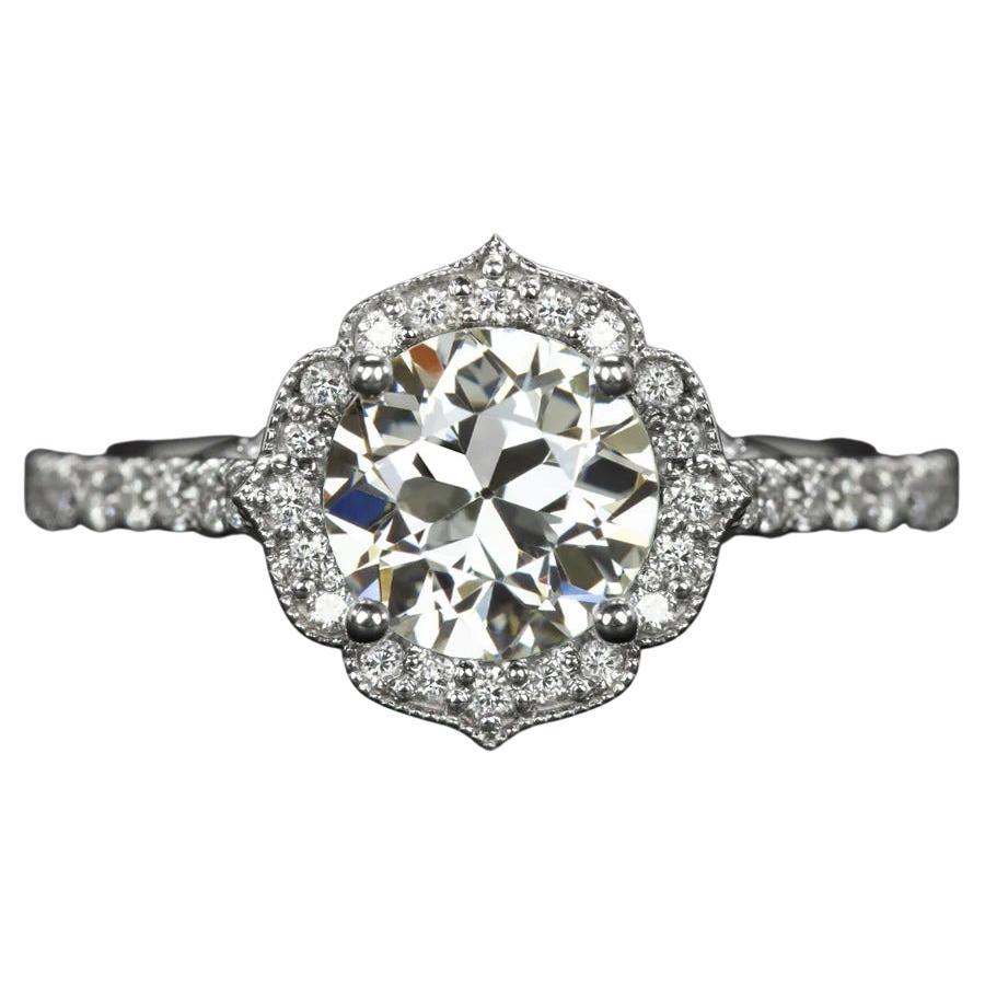 Transitional Cut Diamond and Sapphire Cocktail Diamond Ring For Sale at ...