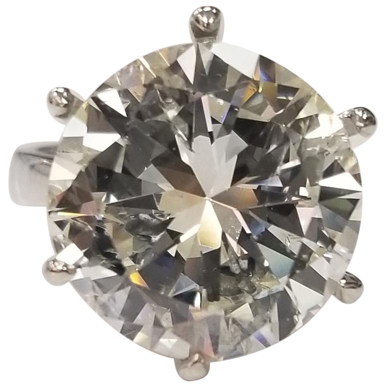 EGL Certified 10.69 Carat Brilliant Cut Diamond Color "H" Clarity SI2 ...