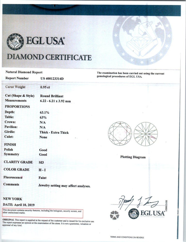 EGL Certified 1.35 Carat Diamond Yellow Gold Three-Stone Engagement ...