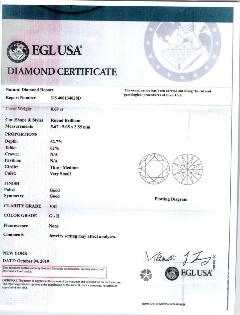 EGL Certified 1.69 Carat Diamond Sapphire Gold Three-Stone Wedding Band ...