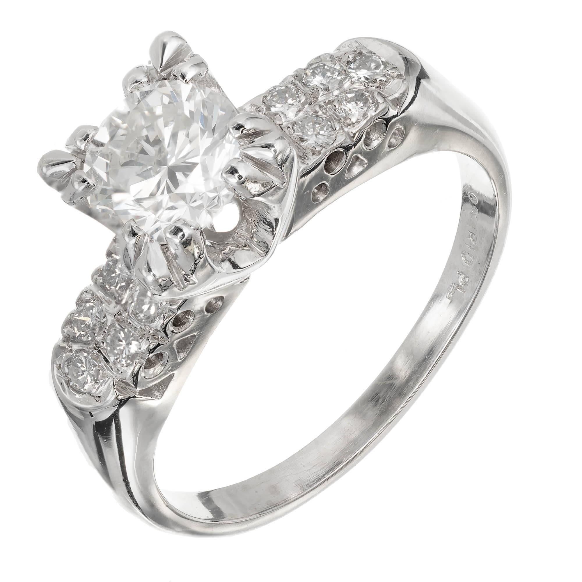 Art Deco Era Platinum and 1.90 Carat Ascher Cut Diamond Engagement Ring ...