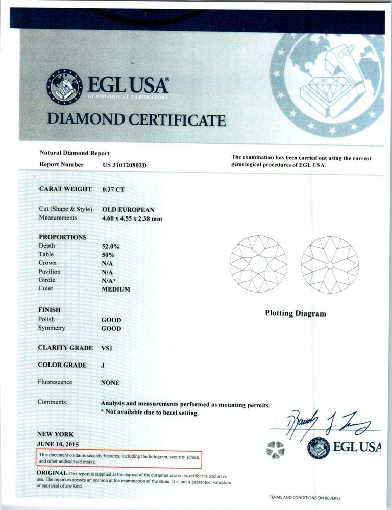 EGL Certified Diamond Sapphire Platinum Ring For Sale at 1stDibs