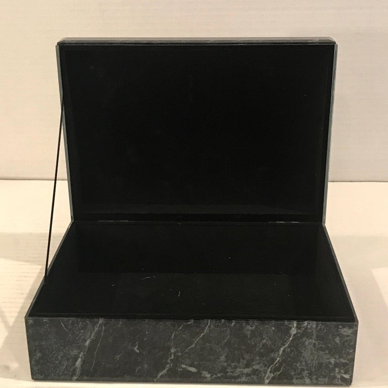 Églomisé Verdigris Marble Table Box For Sale at 1stDibs
