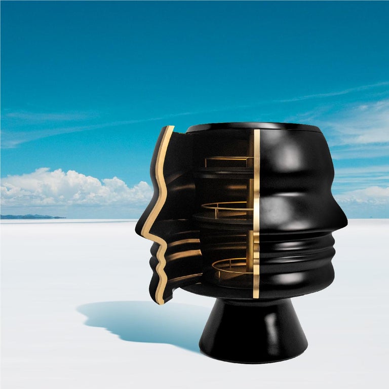 Ego Cabinet Black and Gold by Karim Rashid for Scarlet Splendour For ...