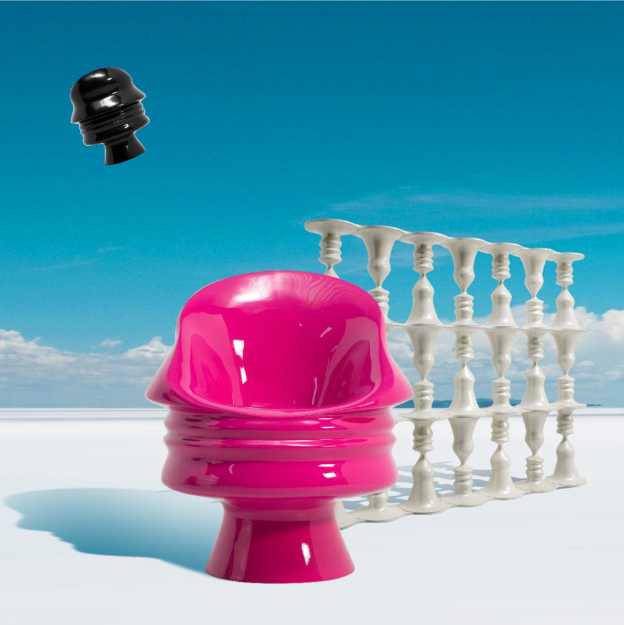 Ego Chair Hot Pink by Karim Rashid for Scarlet Splendour For Sale at ...