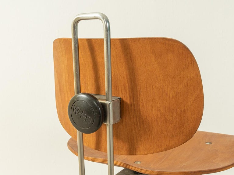 Egon Eiermann Ash Plywood Chair Model SE40, 1950s Germany, adjustable ...