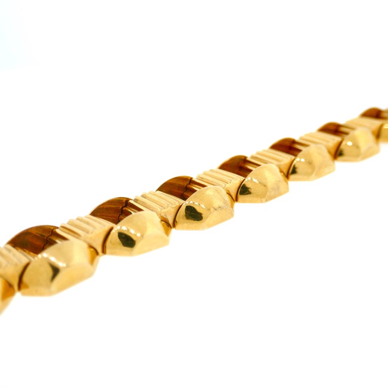 Egyptian 18 Karat Rose Gold Retro Bracelet at 1stDibs | egyptian gold marks