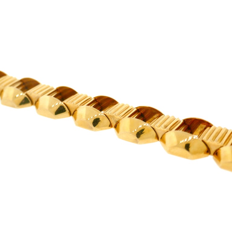 Egyptian 18 Karat Rose Gold Retro Bracelet at 1stDibs | egyptian gold marks