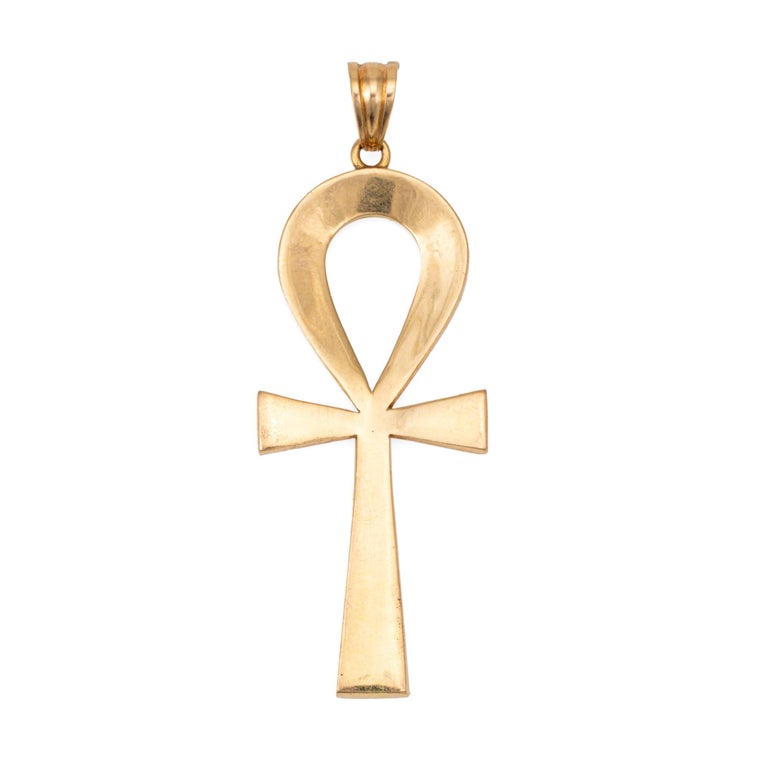 Egyptian Ankh Pendant Large Vintage 14k Yellow Gold Estate Jewelry ...