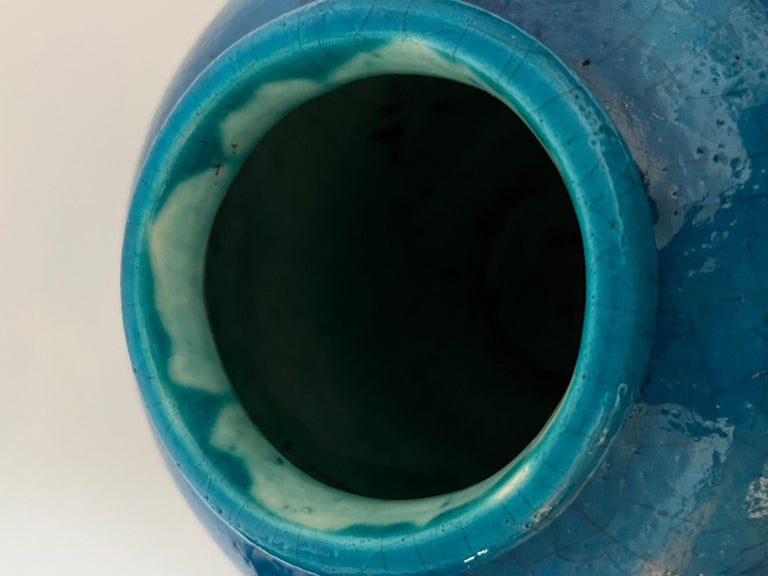 Egyptian Blue Faience French Vase, circa 1920 For Sale at 1stDibs