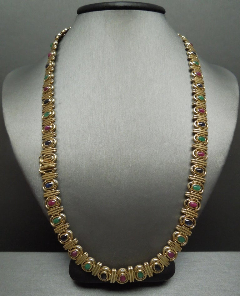 Egyptian Cleopatra Precious Gemstone Necklace Set For Sale at 1stDibs