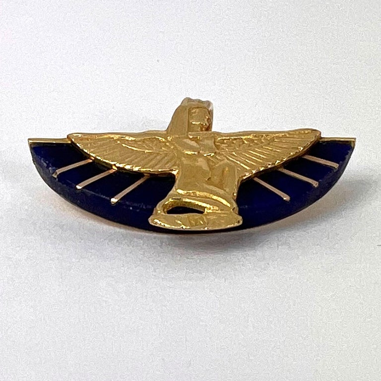 Egyptian Goddess Isis 18k Yellow Gold Pendant For Sale at 1stDibs