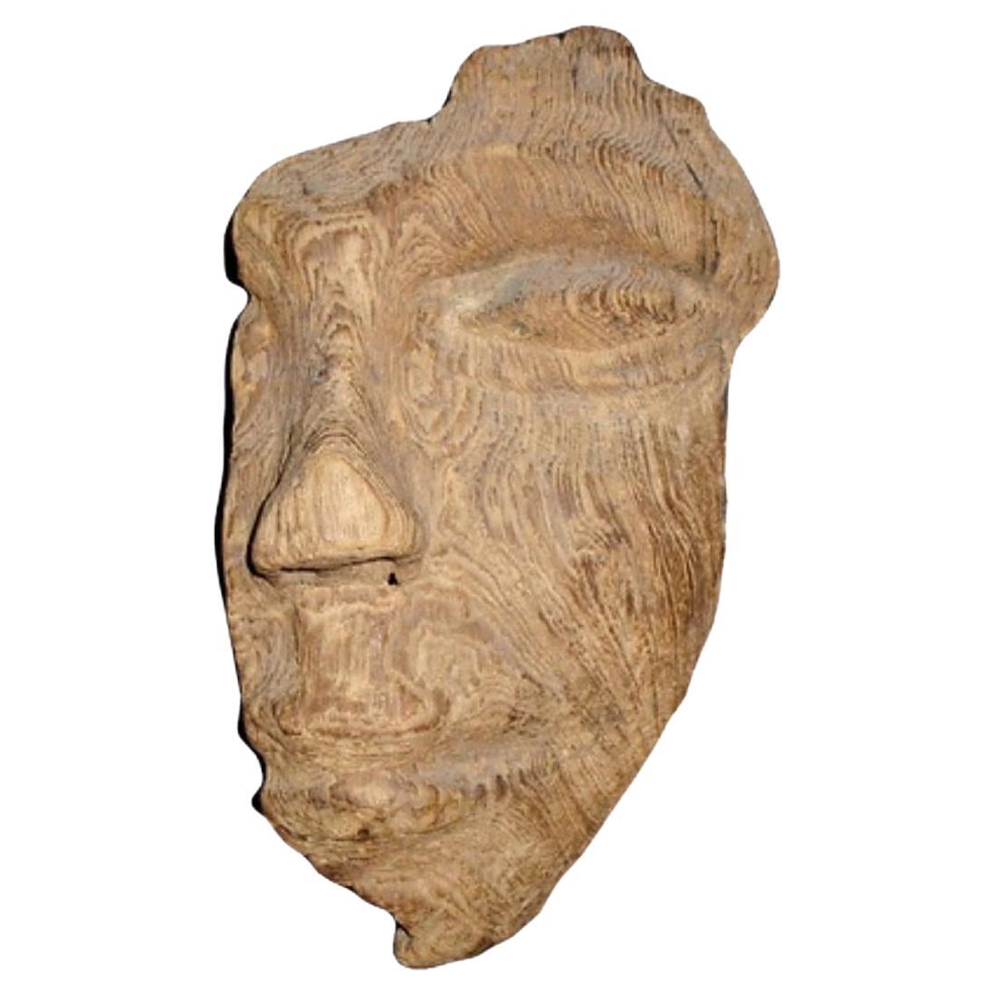 Egyptian Mask, Wooden Mask Fragment from an Anthropoid Sarcophagus For ...