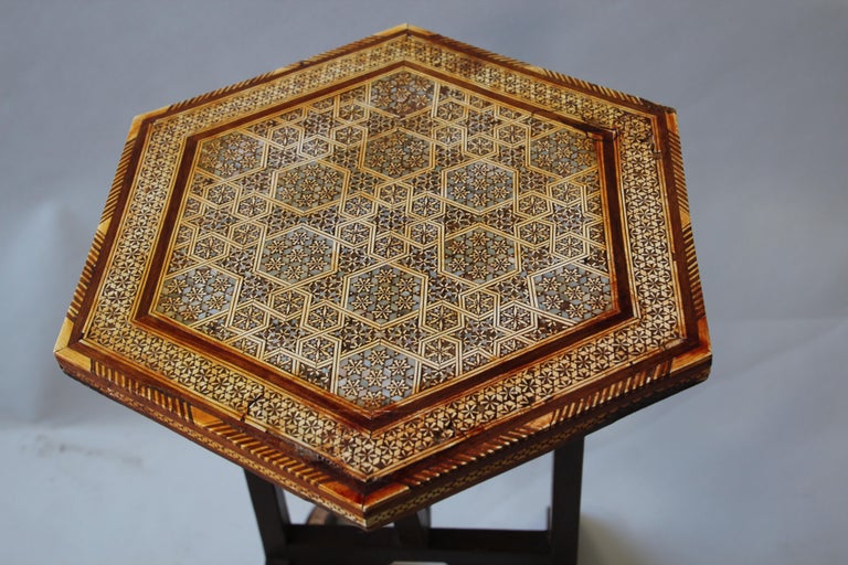 Egyptian Moorish Octagonal Side Tilt-Top Inlaid Table at 1stDibs