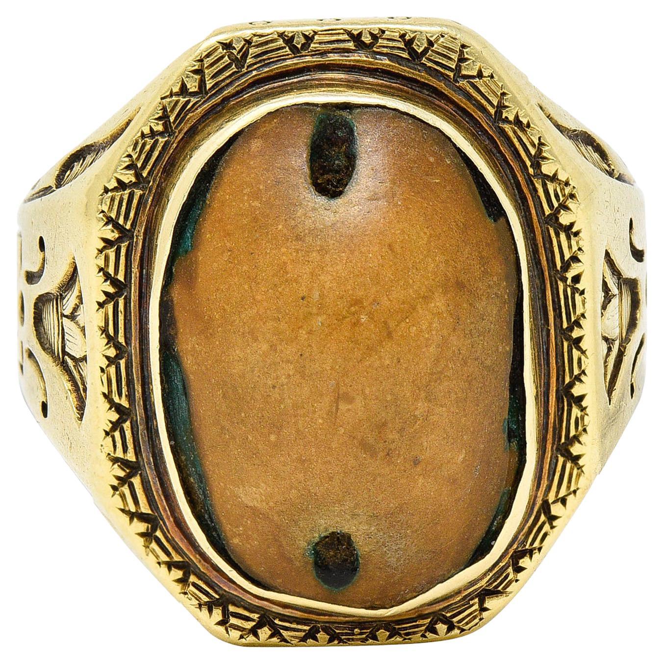 An ancient Egyptian green faience Scarab Ring at 1stDibs