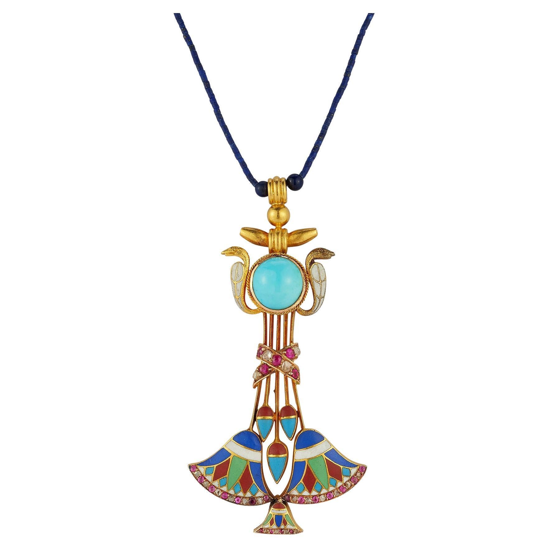 Egyptian Revival Pectoral Necklace by Court Jeweller Hugo Schaper ...