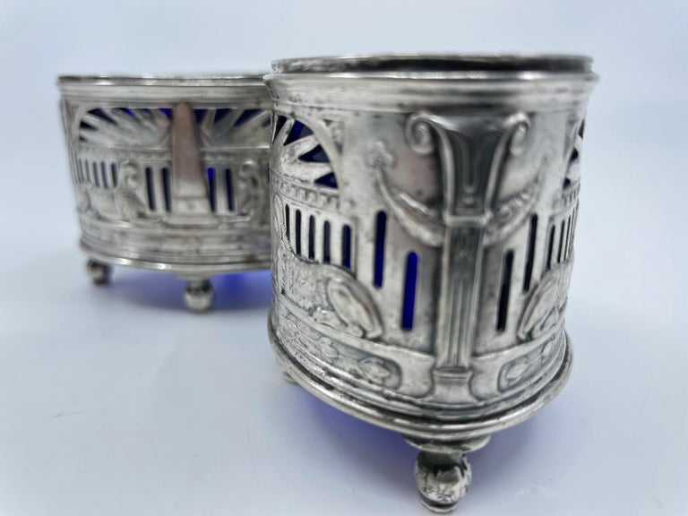 Egyptian Revival Silver Salt Cellars For Sale at 1stDibs