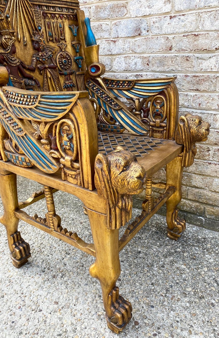 Egyptian Revival Style Throne For Sale at 1stDibs