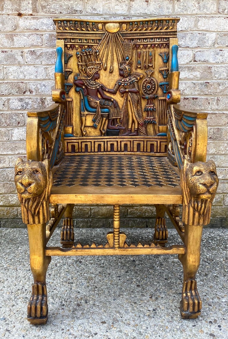 Egyptian Revival Style Throne For Sale at 1stDibs