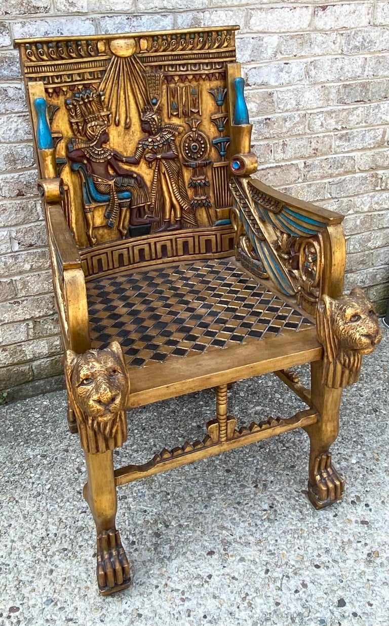 Egyptian Revival Style Throne For Sale at 1stDibs