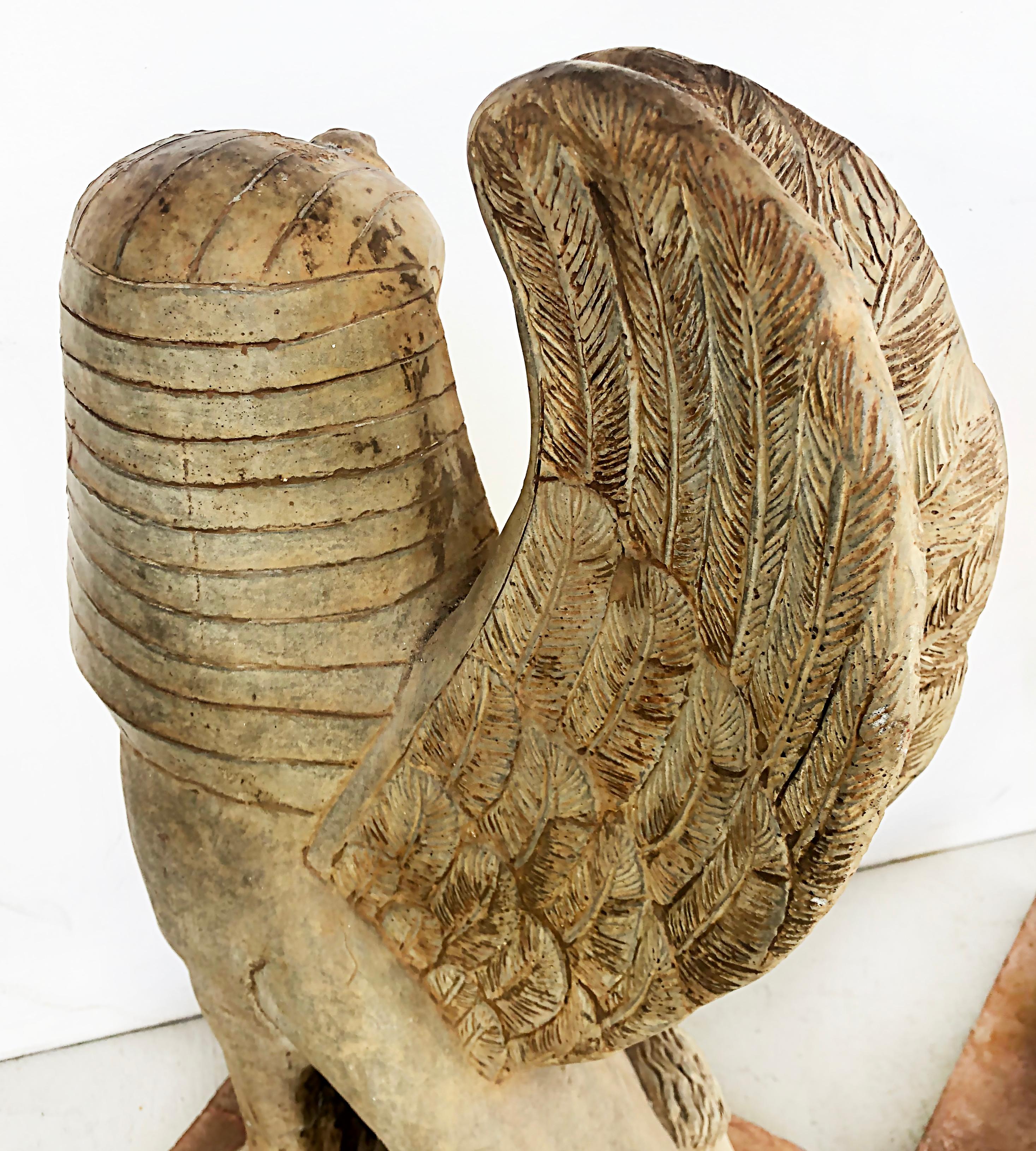 Egyptian Revival Winged Sphinx Garden Sculptures/Ornaments, a Pair For ...
